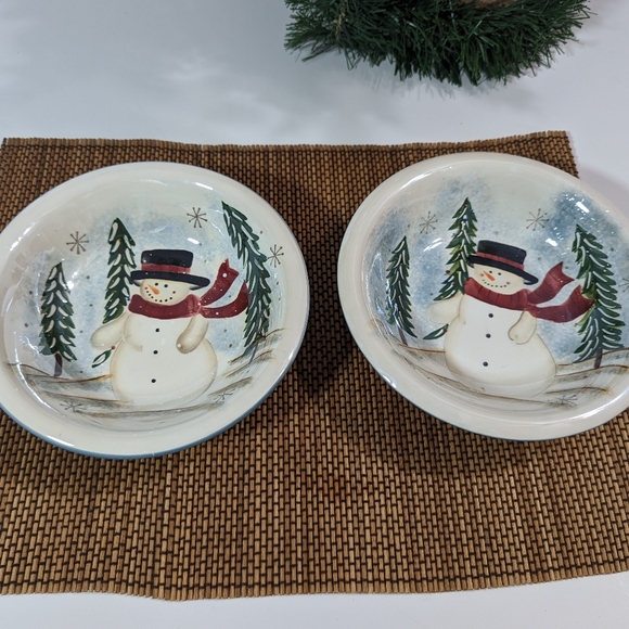 Royal Seasons | Dining | 2 Pieces Of Winter Snowman Soup Pasta Bowls ...